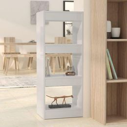 MAISONCHIC - Bücherregal/Raumteiler, Standregal, Aufbewahrungsregal, Bücherschrank für Wohnzimmer Hochglanz-Weiß 40x30x103cm Holzwerkstoff OQN70480