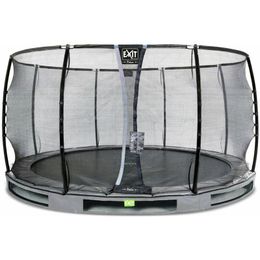 EXIT Elegant Premium Inground-Trampolin ø427cm mit Deluxe Sicherheitsnetz - grau