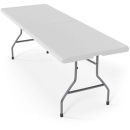 Jago Klapptisch - 183 cm lang, für 8 Personen, Klappbar, Tragbar, Platzsparend, Outdoor/Indoor, für Garten, Camping, bis 150 kg, Weiß - Buffettisch,