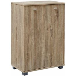 FineBuy Design Schuhschrank nimes modern Holz 12 Paar Schuhe 4 Fächer 2 Türen, Schuhregal 60 x 90 x 35 cm platzsparend, Schuhkommode Flurschrank mit Ablage