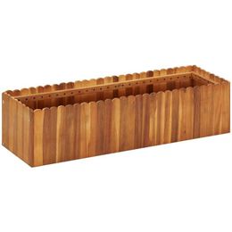 Garten-Hochbeet,Blumenkasten,Pflanzkasten Balkon, Terrasse, Garten 100 x 30 x 25 cm Massivholz Akazie VMEC799758 MAISONCHIC