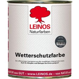 Leinos Wetterschutzfarbe 750 ml Anthrazitgrau Holzlasur für Holzfassaden Fenster Gartenhäuser wetterbeständige Deckfarbe für effektive Versiegelung und