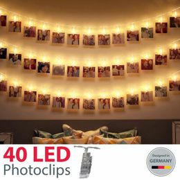 B.K.LICHT 5m led Foto-Clips Lichterketten String Light Stimmungsbeleuchtung warmweiß Licht - 30