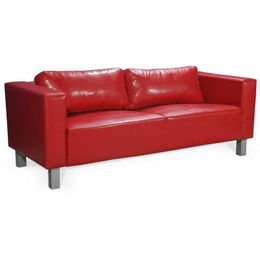 Sofa Designersofa mailand 3-Sitzer in Kunstleder Rot