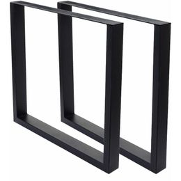 Neuwertig] 2er-Set Tischbein HHG 888, für Esszimmertisch Schreibtisch Tischgestell Tischkufe, Industrial 74er-Set 80cm schwarz - black