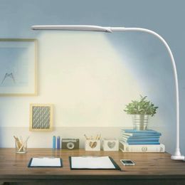 Rhafayre - led Schreibtischlampe 9W Arbeitslicht Tischlampe Architekt Klemmlampe 3 Farbmodi 360 Grad Flexibel zum Lernen, Lesen, Arbeiten (weiß)