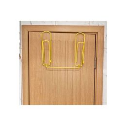 DanDiBo Designer Türgarderobe Büroklammer 32 cm Türhaken Garderobe Kleiderhaken / Farbe: Gelb