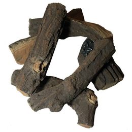 Elementi - Brennholz Keramik in Fallholz-Optik braun
