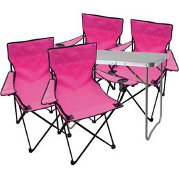 Mojawo 5-teiliges xl Campingmöbel Set pink-MMC330871+4xMPO2471