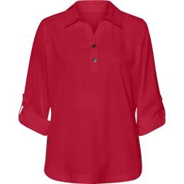 Damen Schlupf-Bluse in b&uuml;gelfreier Cr&ecirc;pe-Qualit&auml;t rot, Gr&ouml;&szlig;e 40