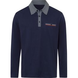 Herren Langarm-Poloshirt marine, Gr&ouml;&szlig;e 44/46