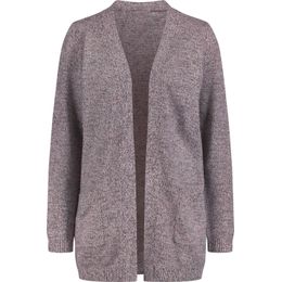 CRÉATION L Damen Longstrickjacke in offener Form hortensie-meliert Größe 50