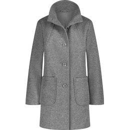 Damen Longjacke in Woll-Optik steingrau-meliert, Gr&ouml;&szlig;e 56