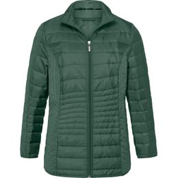 Damen Steppjacke mit vertikalem Muster moos, Gr&ouml;&szlig;e 38