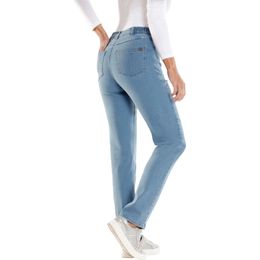 Damen 5-Pocket-Hose mit seitlichem Dehnbund blue-bleached, Gr&ouml;&szlig;e 24