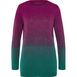 CR&Eacute;ATION L Damen Longpullover mit Farbverlauf magenta-smaragd-gemustert Gr&ouml;&szlig;e 48