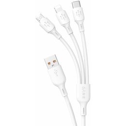 USB-Kabel Ladekabel – USB C / Micro-USB / iPhone-Anschluss 480 Mbit/s 6 A 1,2 m – Weiß
