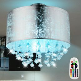 etc-shop Decken Leuchte dimmbar fernbedienung Wohn Zimmer Kristall Lampe im Set inkl. rgb led Leuchtmittel