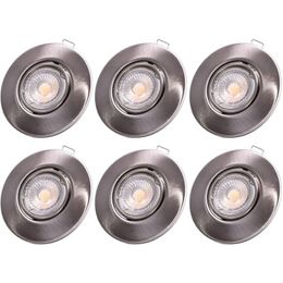 etc-shop 6x led Decken Einbau Leuchten nickel Strahler Flur Wohn Schlaf Zimmer Spot Lampe rund beweglich Karton beschädigt