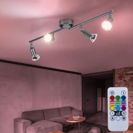etc-shop Wand Strahler Wohn Zimmer Decken Spots Fernbedienung Lampe dimmbar im Set inkl. rgb LED-Leuchtmittel