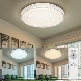 etc-shop - led Design cct Decken Lampe Wohn Zimmer Leuchte Fernbedienung Kristall Strahler Sternen Effekt weiß dimmbar