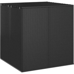 Garten-Kissenbox pe Rattan 100x97,5x104 cm - Schwarz - Prolenta Premium