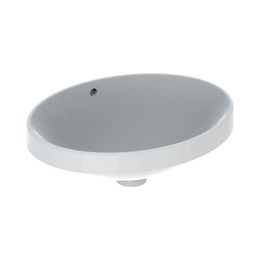 VariForm Einbauwaschtisch oval, 500x400mm, ohne Hahnloch, mit Überlauf, Farbe: Weiß - 500.709.01.2 - Keramag