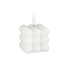 Mica Decorations - Mica Kerze led 6 x 6 x 8,5 cm weiß warm weiß led batteriebetrieben Timer