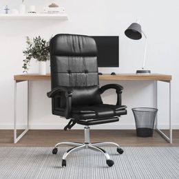 Bürostuhl Computerstuhl Ergonomisch,Gaming Chair mit Massagefunktion Schwarz Kunstleder -DE28545 - Schwarz