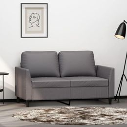 2-Sitzer-Sofa Grau 120 cm Kunstleder - Grau - Prolenta Premium