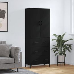 MAISONCHIC - Sideboard Wohnzimmer-Anrichte,Highboard Schwarz 69,5x34x180 cm Holzwerkstoff FSW96021