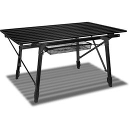 Campingtisch Faltbar aus Aluminium Höhenverstellbar Klapptisch 45x90x52cm Falttisch mit Netzbeutel und Tragetaschen Tisch für Camping Terrassenfeste