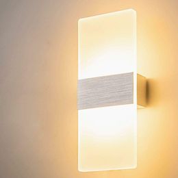 MINKUROW LED-Innenwandleuchte 12 W Glaswandleuchte Einfaches graues Bürstendesign für Schlafzimmer Wohnzimmer Badezimmer 29 cm