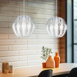 etc-shop 2er Set Pendel Leuchten Hänge Strahler weiß Kugel Decken Lampen im Set inklusive led Leuchtmittel