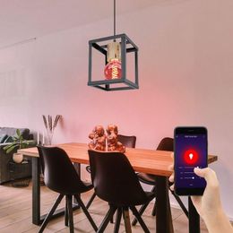 etc-shop - Smart Hänge Leuchte dimmbar Holz Pendel Decken Lampe steuerbar per App Sprache Handy im Set inkl. rgb led Leuchtmittel