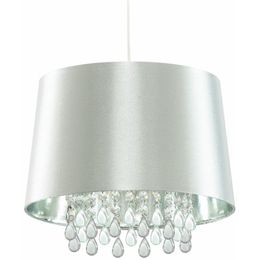 etc-shop Kristall Decken Hänge Leuchte Wohn Zimmer Kunst-Seid Pendel Lampe im Set inkl. led Leuchtmittel
