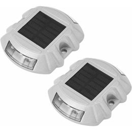 Solar Dock Light, Solar Road Stud Lights mit 6 LEDs, wasserdichte Außenleuchten für Gartenterrassenauffahrt (2 Stück) - Minkurow