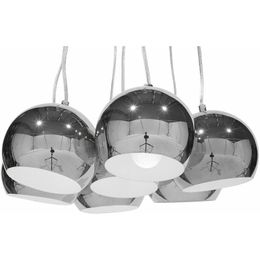 Beliani - Hängeleuchte Silber Metall 7-flammig mit Schirmen in Kugelform Minimalistisches Design - Weiß