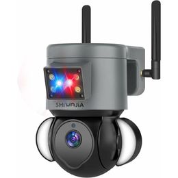 Qiedie - 3G/4G LTE-Überwachungskamera für den Außenbereich, 4 mp, Smart Life-Kamera mit Alexa/Googlehome, Farb-Nachtsicht, automatische Verfolgung,