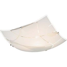Globo - Design Decken Leuchte Glas satiniert Dekor Linien Steine klar Lampe Chrom 40402-2