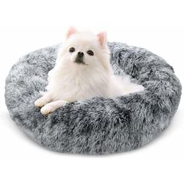 Katzenbett, Hundekissen 60 x 60 cm, Donut-Hundebett, kleines Hundebett, mittleres Hundebett, Plüsch rundes gemütliches Katzenbett, waschbare,