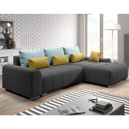 Furnix - Eckcouch loreta Sofa Schlafsofa Couch mit Schlaffunktion grau MO96 72 41 - Hellblau
