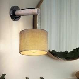 etc-shop Wand Lampe Leuchte Beleuchtung Holz-Design Textil Wohn Ess Schlaf Zimmer Küche