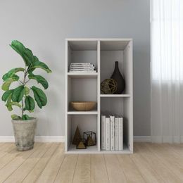 Bücherregal/Sideboard Anrichte,Beistellschrank fuer Flur,Kueche,Kommode Hochglanz-Weiß 50x25x80 cm Holzwerkstoff MAISONCHIC 99283