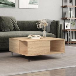 Couchtisch,Sofatisch Kaffeetisch, Wohnzimmertisch im Industrie-Design Sonoma-Eiche 80x80x36,5 cm Holzwerkstoff -FV56370 - Braun