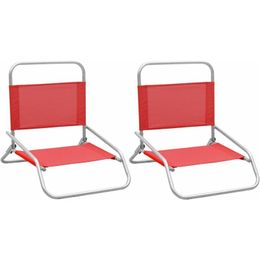 Klappbare Strandstühle 2 Stk. Rot Stoff - Rot - Prolenta Premium
