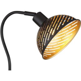 etc-shop Tischlampe Leseleuchte Lampe Tischleuchte Muster gold schwarz verstellbar Schlafzimmer, Metall schwarz, 1x E27 Fassung, LxBxH 30x18,5x45 cm
