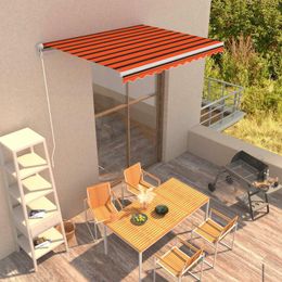Einziehbare Markise Sonnenmarkise Sonnenschutz Terrasse Balkon Auvent Handbetrieben 300 x 250 cm Orange und Braun RGDCH406213 MAISONCHIC