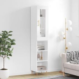 MAISONCHIC Sideboard Wohnzimmer-Anrichte,Highboard Weiß 34,5x34x180 cm Holzwerkstoff FSW47540
