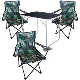 Mojawo 4-tlg Campingsessel Camouflage + Campingtisch-MMC330871B+3xMPO2469